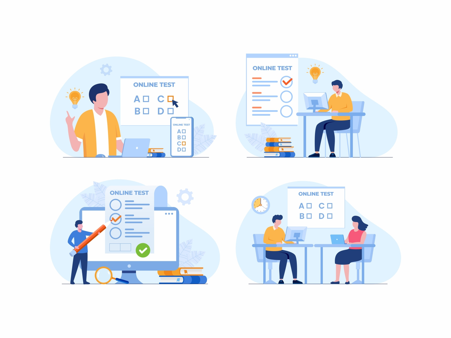 Online test vector illustration by yelosmiley on Dribbble