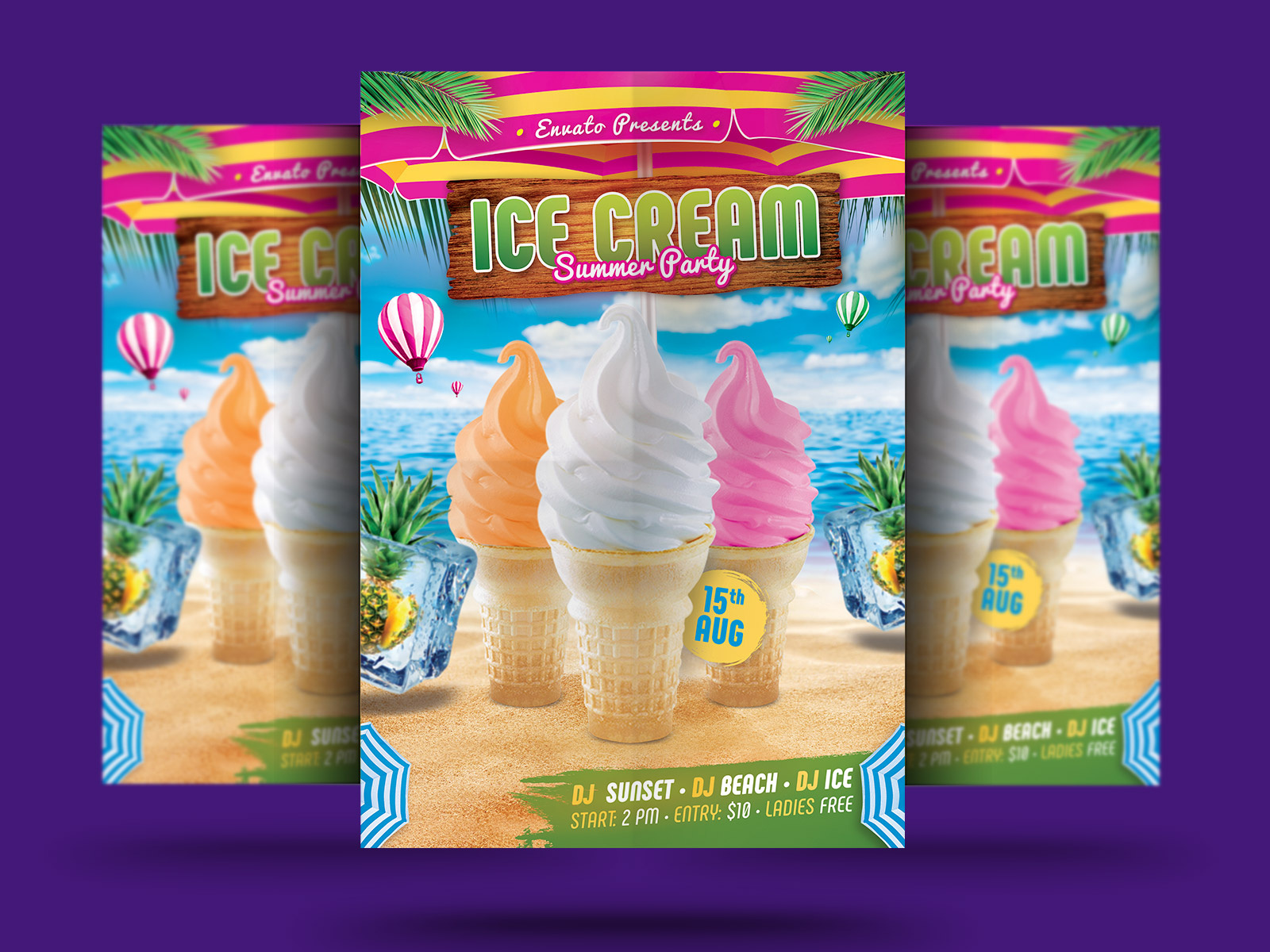 Ice Cream Flyer by Peachline on Dribbble