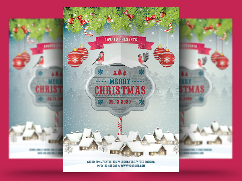 Christmas Flyer by Peachline on Dribbble