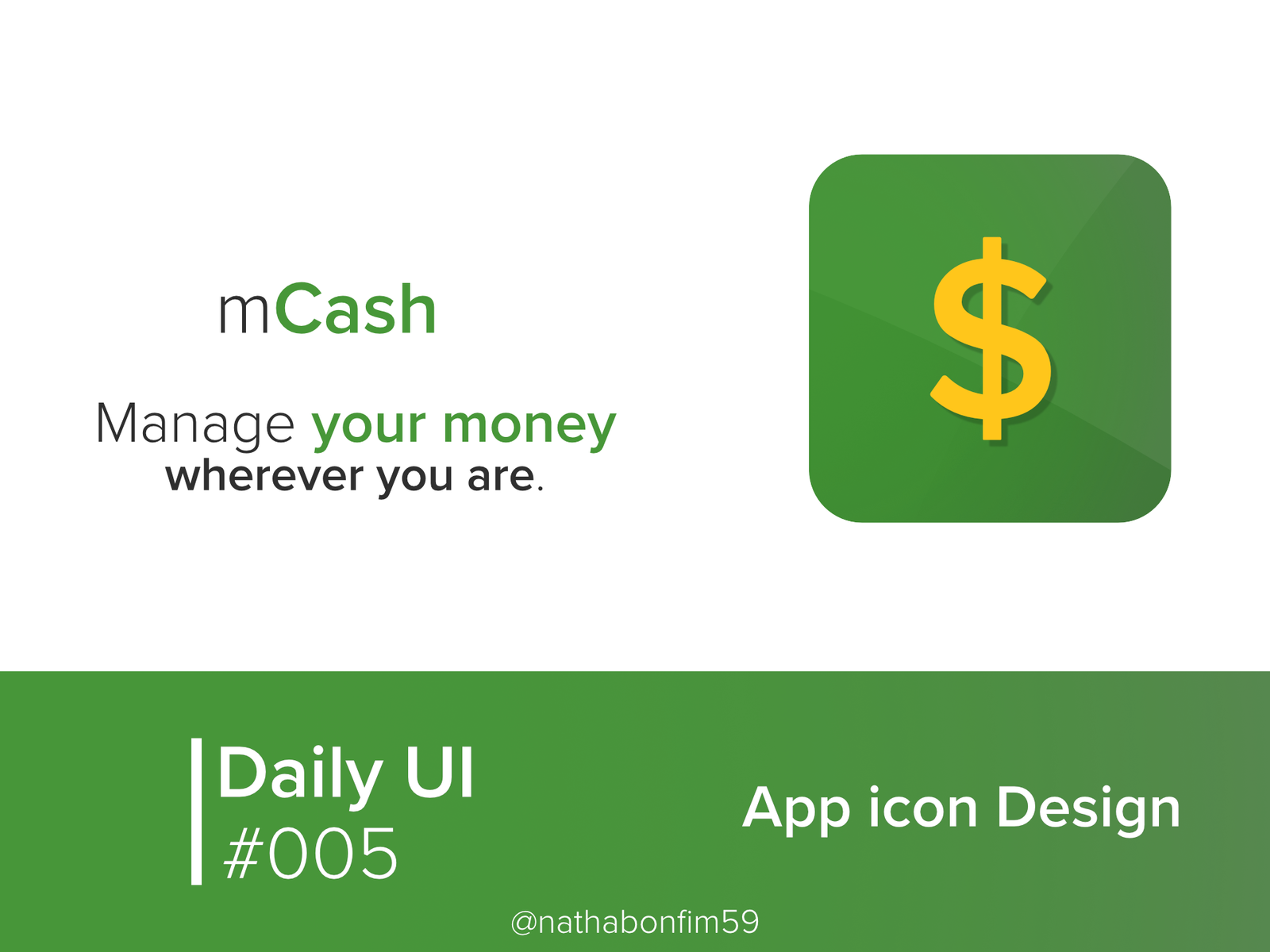 Daily Ui #005 - App Icon - mCash by Nathanael Bonfim on Dribbble