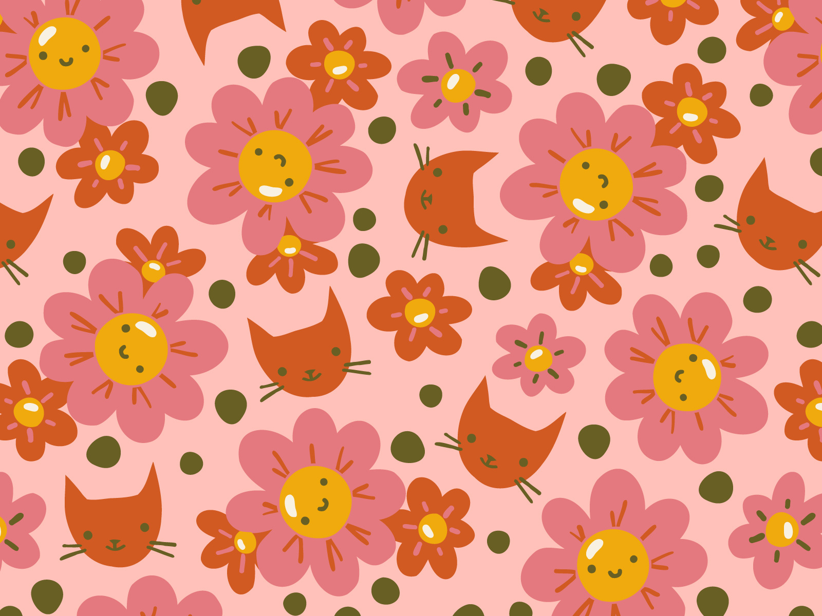 Happy Pink Pattern by Polina Apolinarias on Dribbble