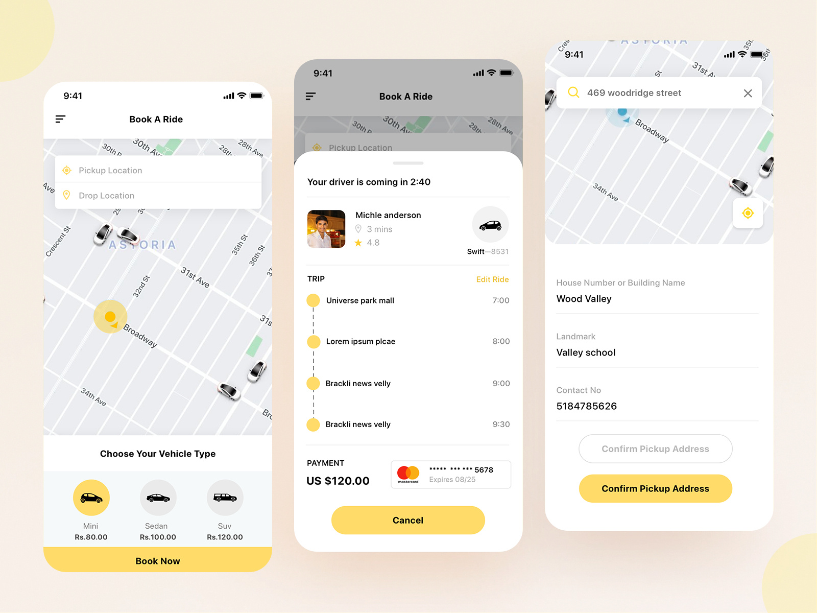 Cab Booking UI by iApp Technologies LLP on Dribbble