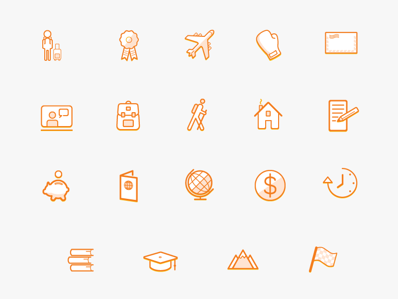 Study Abroad Icons by Michael Weimann on Dribbble