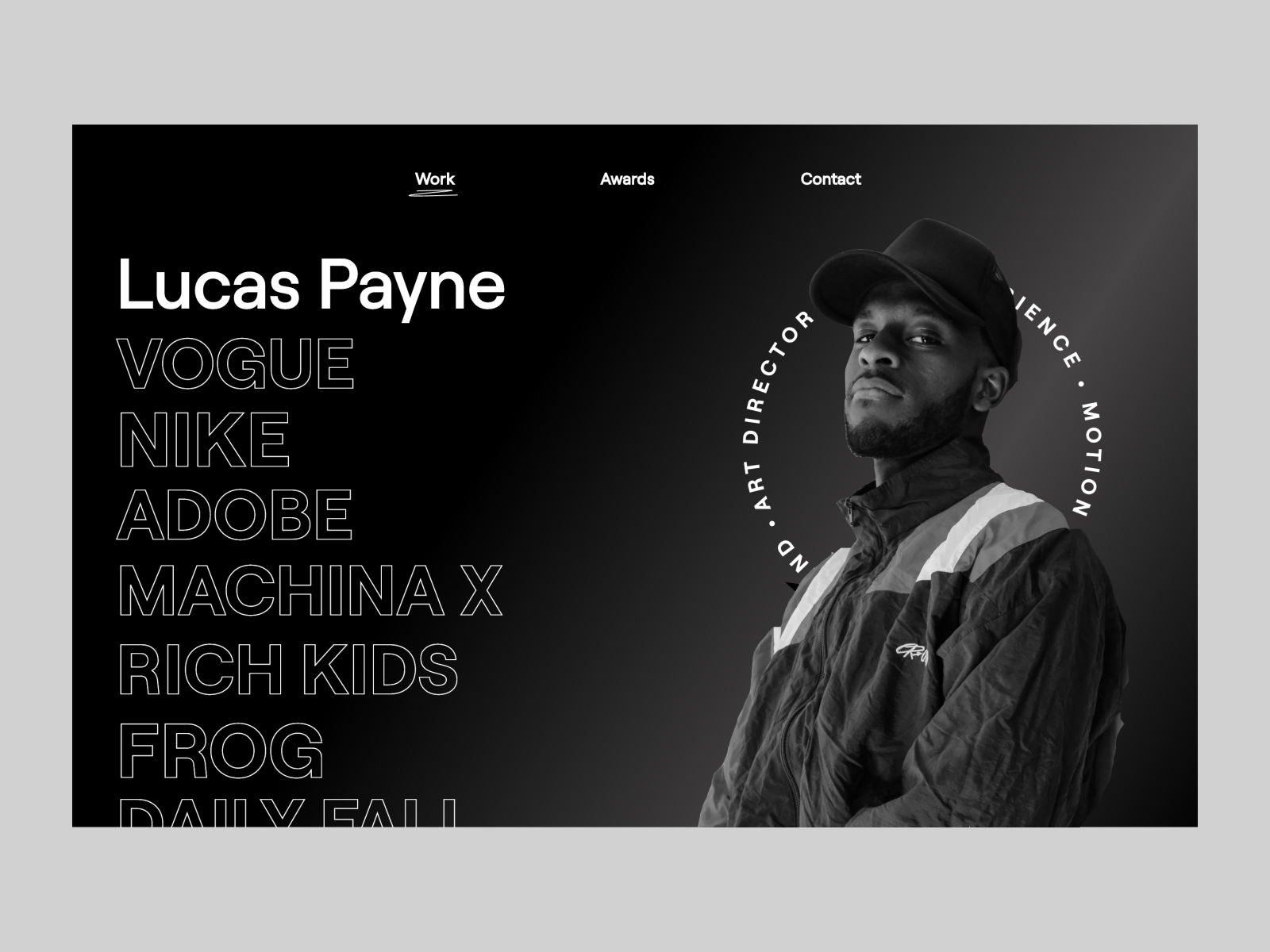Lucas Payne - Portfolio Concept by Rohan Pal on Dribbble