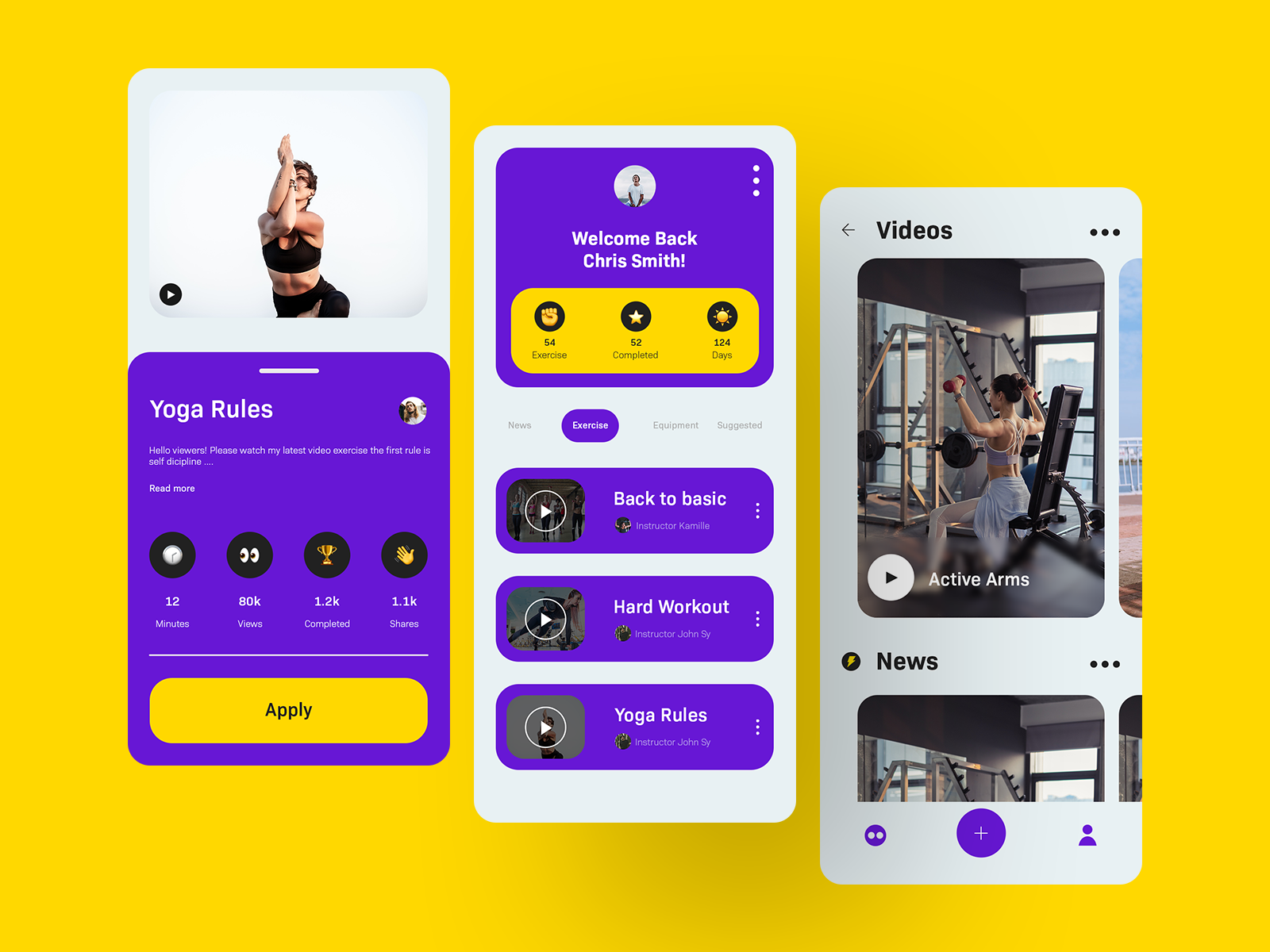 Exercise App (UI Design) by Ben Studio on Dribbble