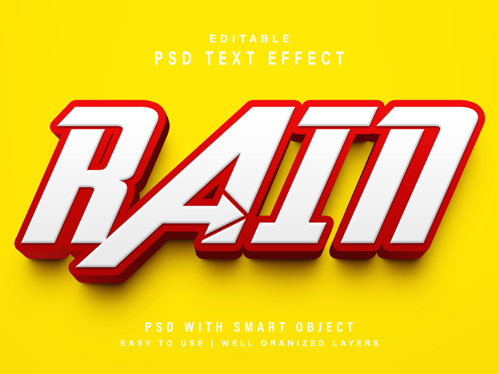 Yellow 3D Text Effect | Rain Studios by Rain Studios on Dribbble