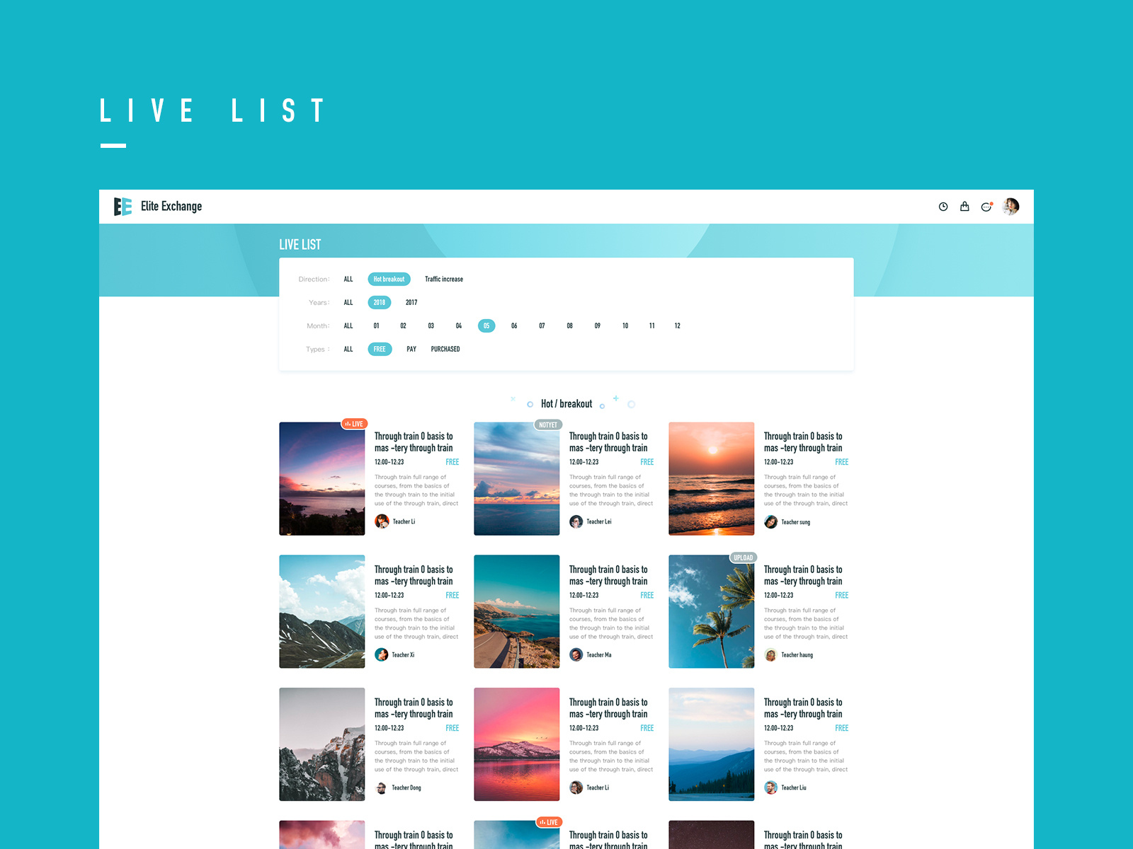 Live List by Wentao on Dribbble