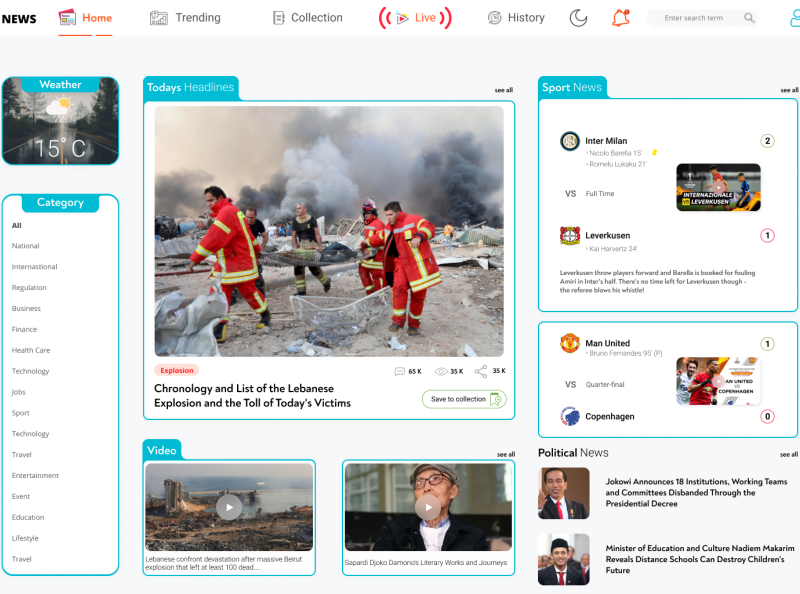 web news light mode by Bagas Wibowo on Dribbble