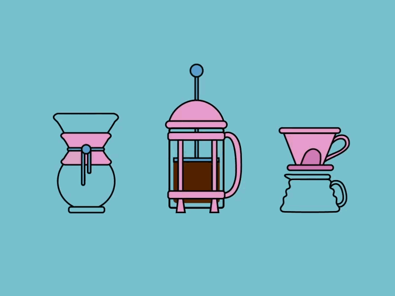 Three ways of brewing coffee by Wine Wyne on Dribbble