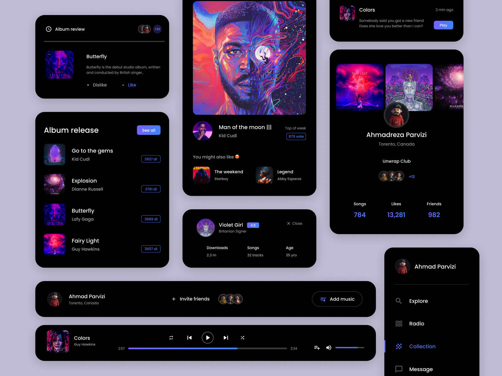 Music UI Elements by Saeedworks on Dribbble