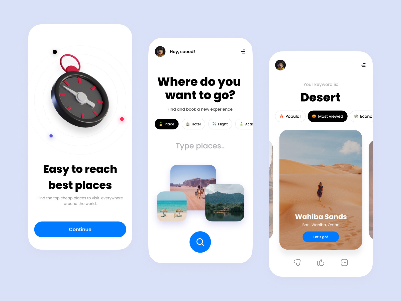 Travel app by Saeedworks on Dribbble