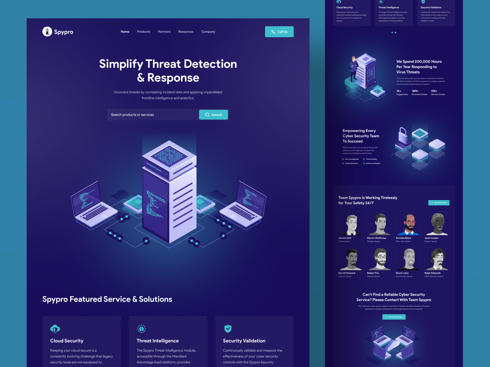 Spypro - Cyber Security platform landing page by Nasim ⛹🏻‍♂️ on Dribbble