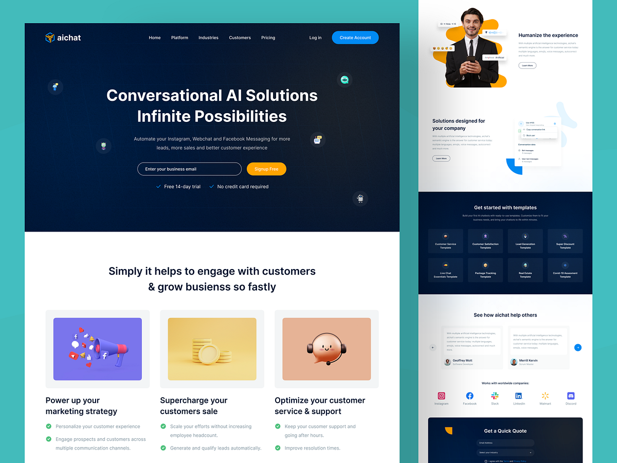 Chatbot Landing Page designs, themes, templates and downloadable ...