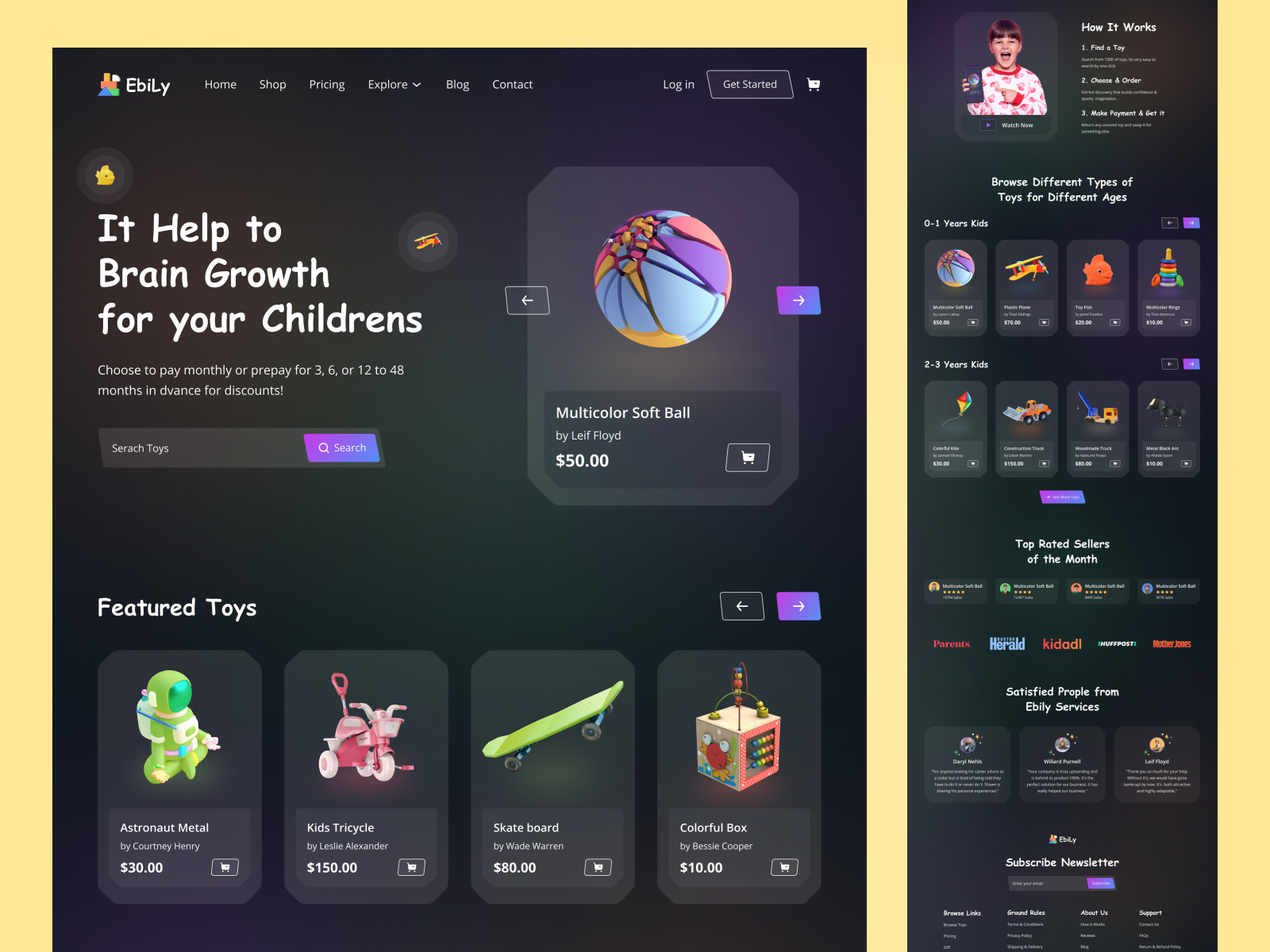 Kids Toy Shop - Ecommerce Website by Nasim ⛹🏻‍♂️ on Dribbble
