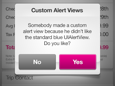 Custom Alert View by Josh Lehman on Dribbble