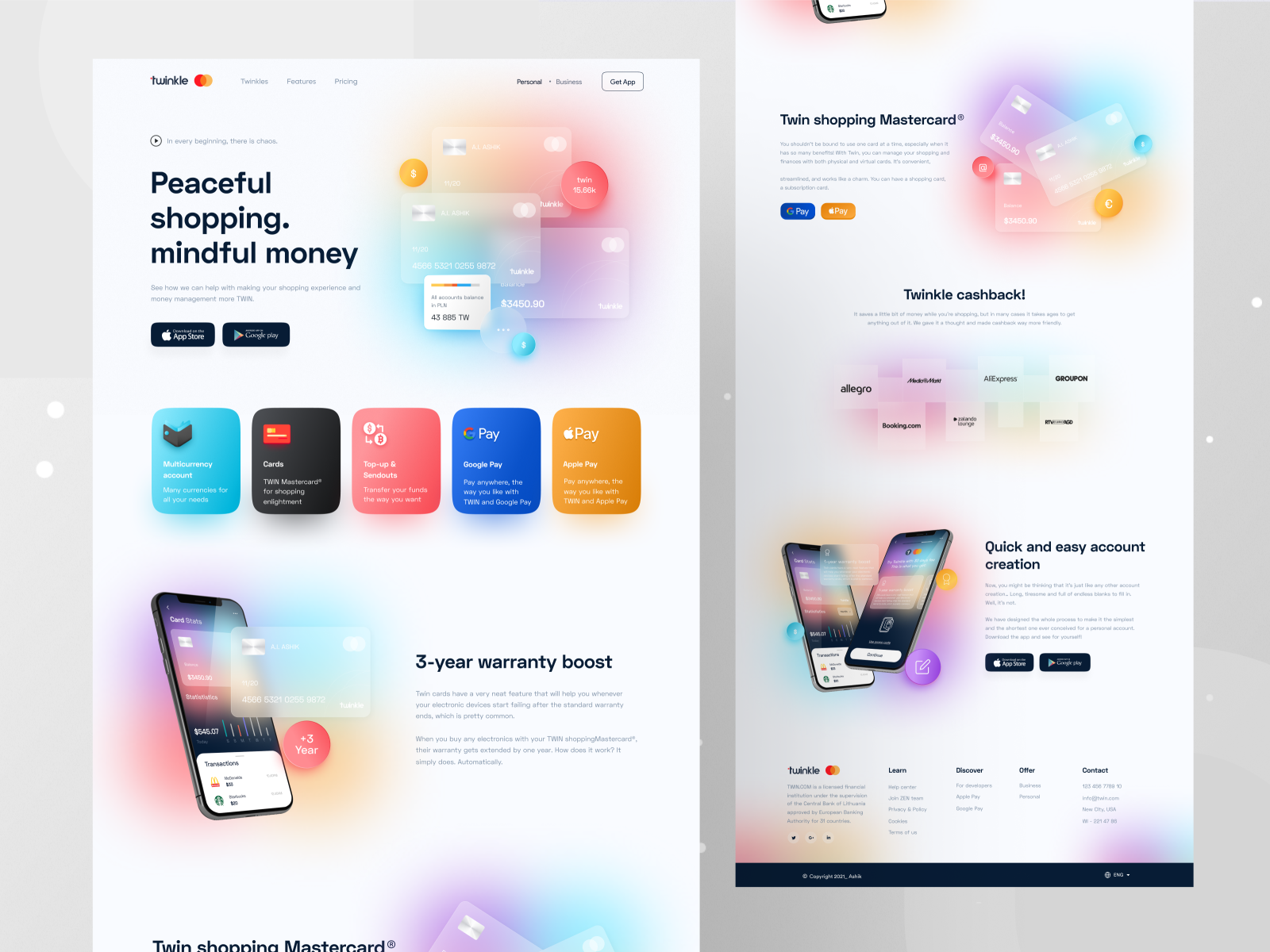 Credit Card Landing page by Ashik 🕸 on Dribbble