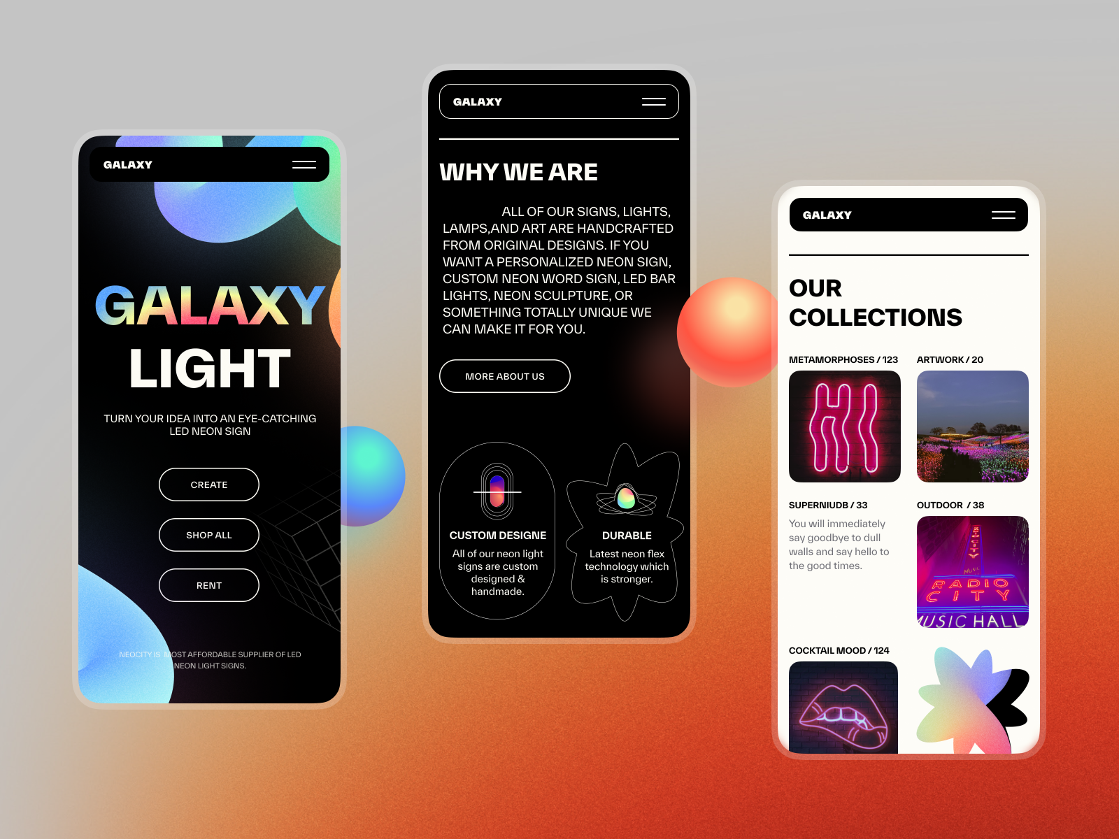 Neon Signs Mobile Website by tubik UX for tubik on Dribbble
