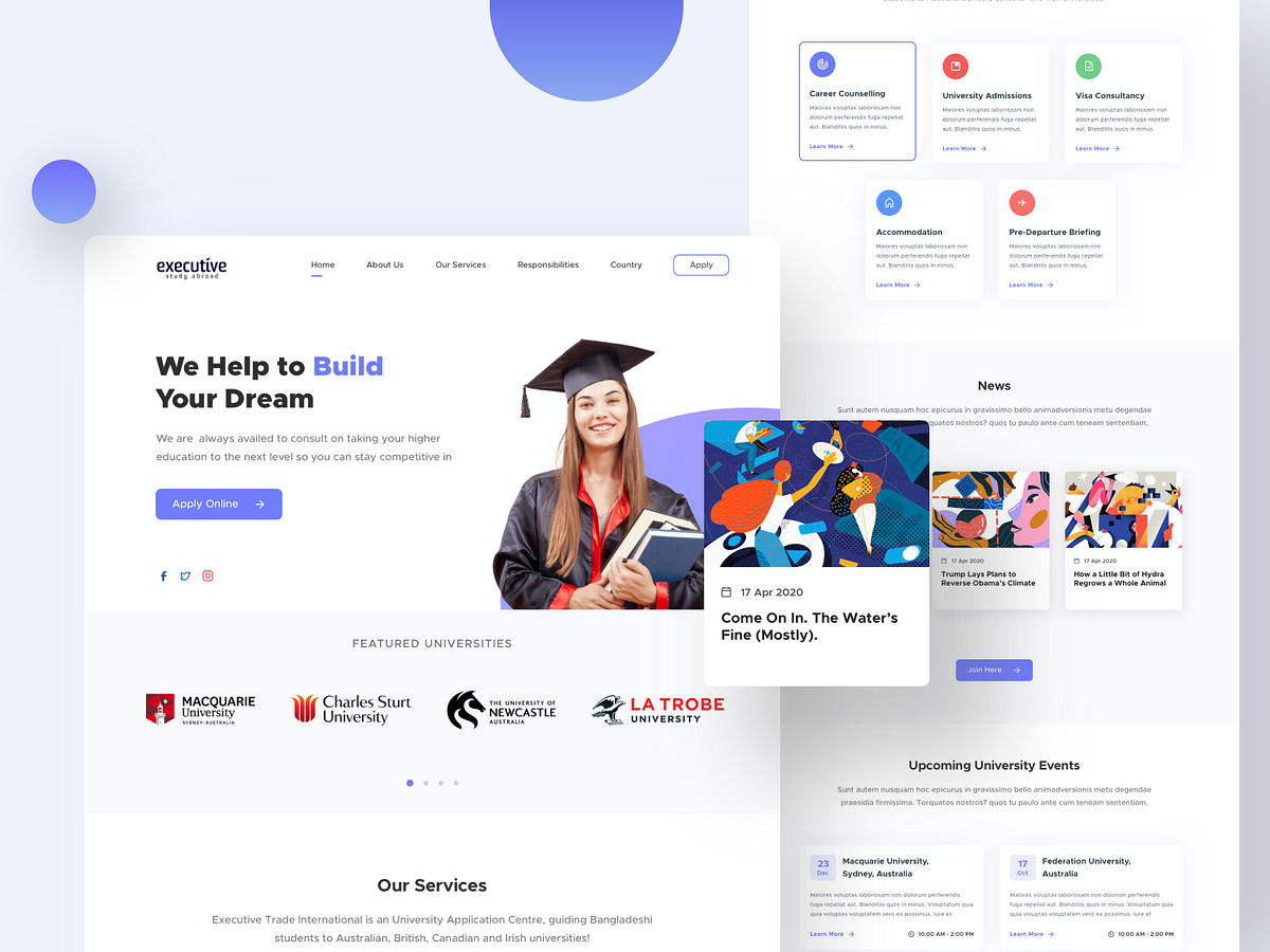 Executive Study Landing Page (Free Sketch File) by Atiqur Rahaman 🚀 on ...