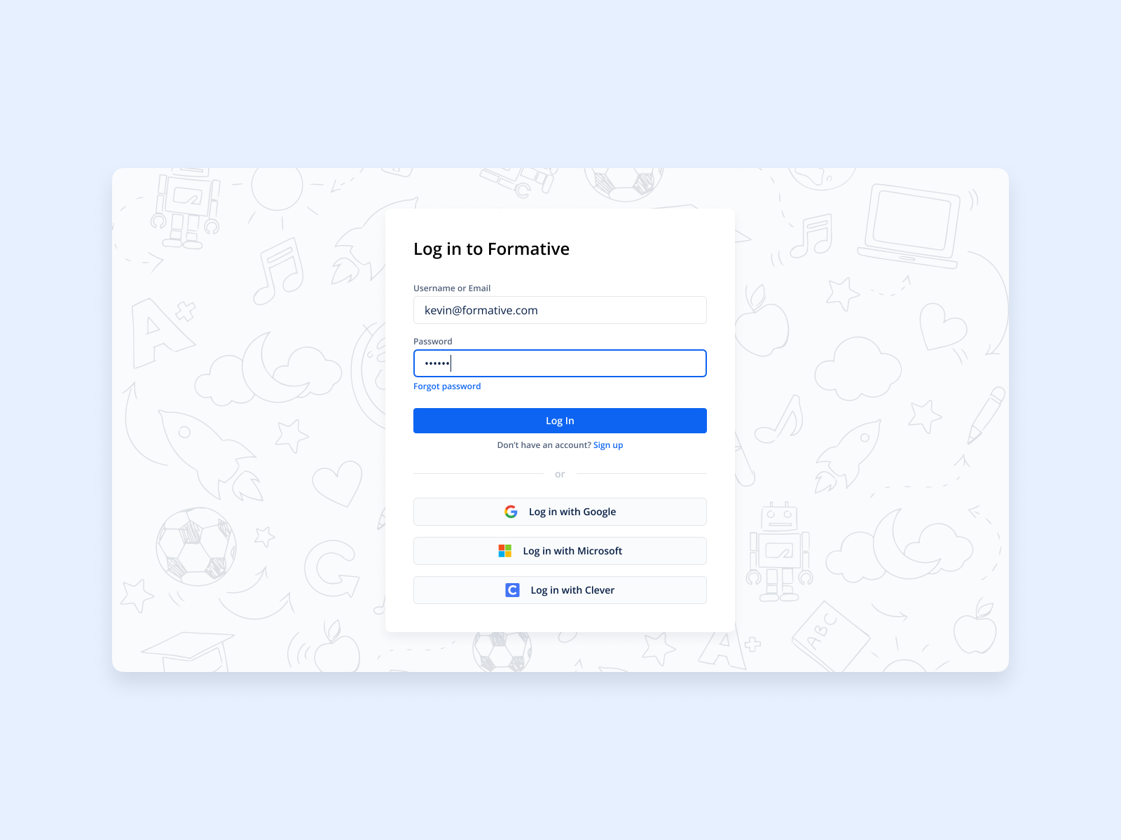 Formative Login Screen by Kevin on Dribbble