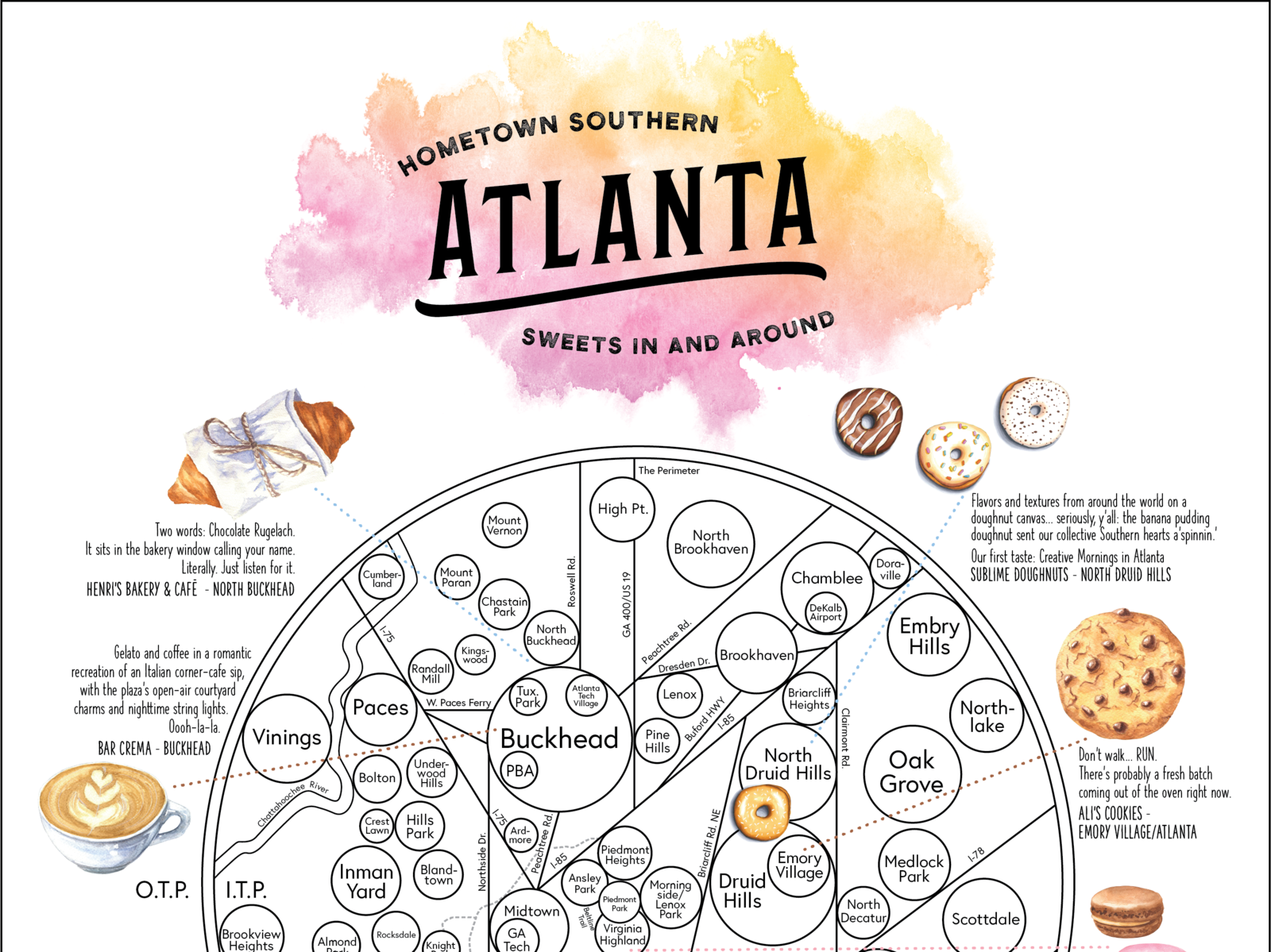 Atlanta - Sweets Map by Anne Oller for Planet Studio on Dribbble