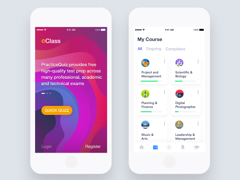 Online courses App - My courses views by Majid on Dribbble