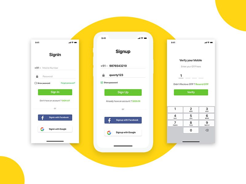 Sign in and Sign up by Vineth N on Dribbble