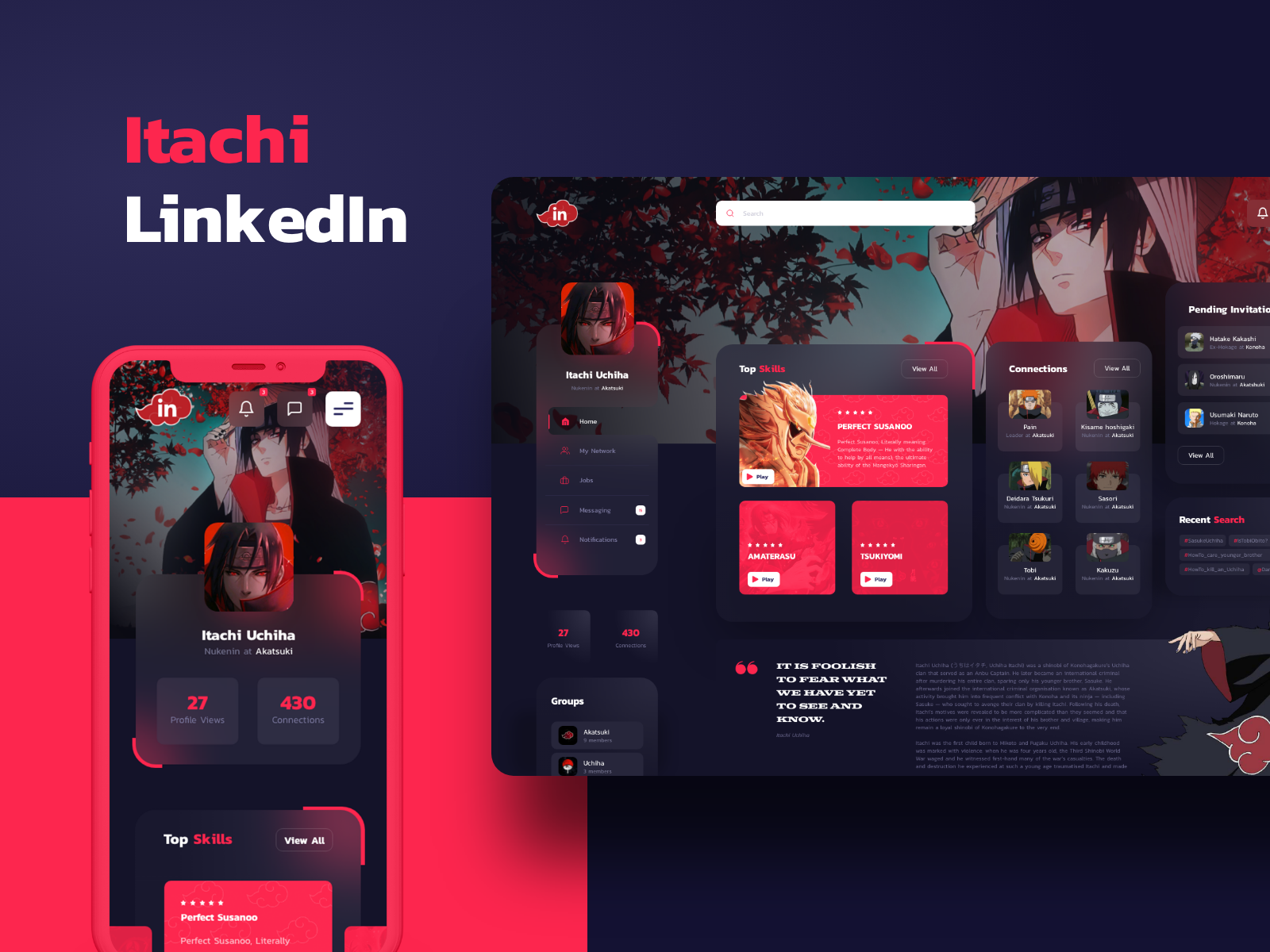 Itachi Linkedin - UI Concept by Daniel Snows on Dribbble