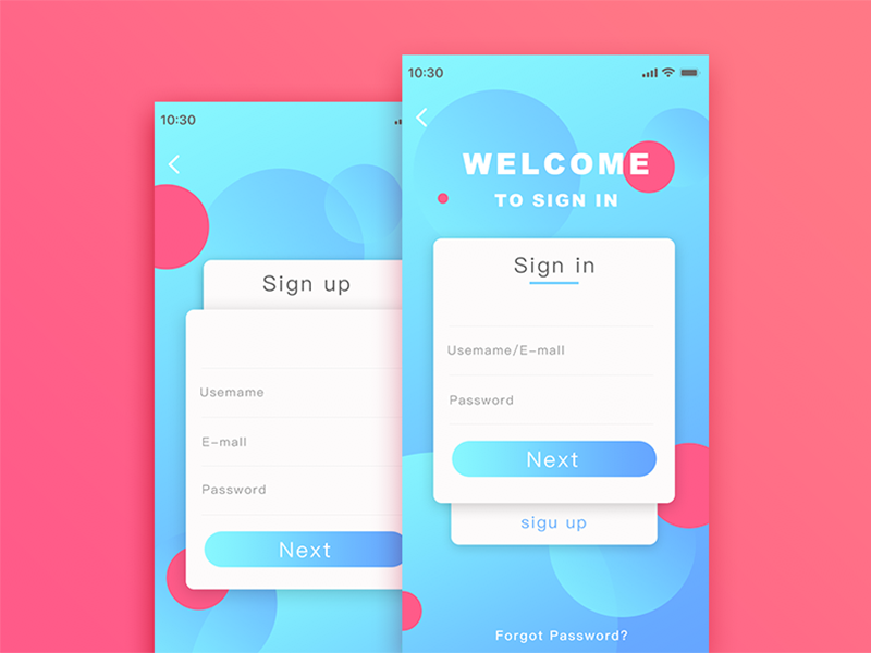 Registration login interface by xiaopingzi on Dribbble
