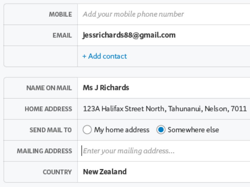 Edit personal details by Dave Keyes on Dribbble