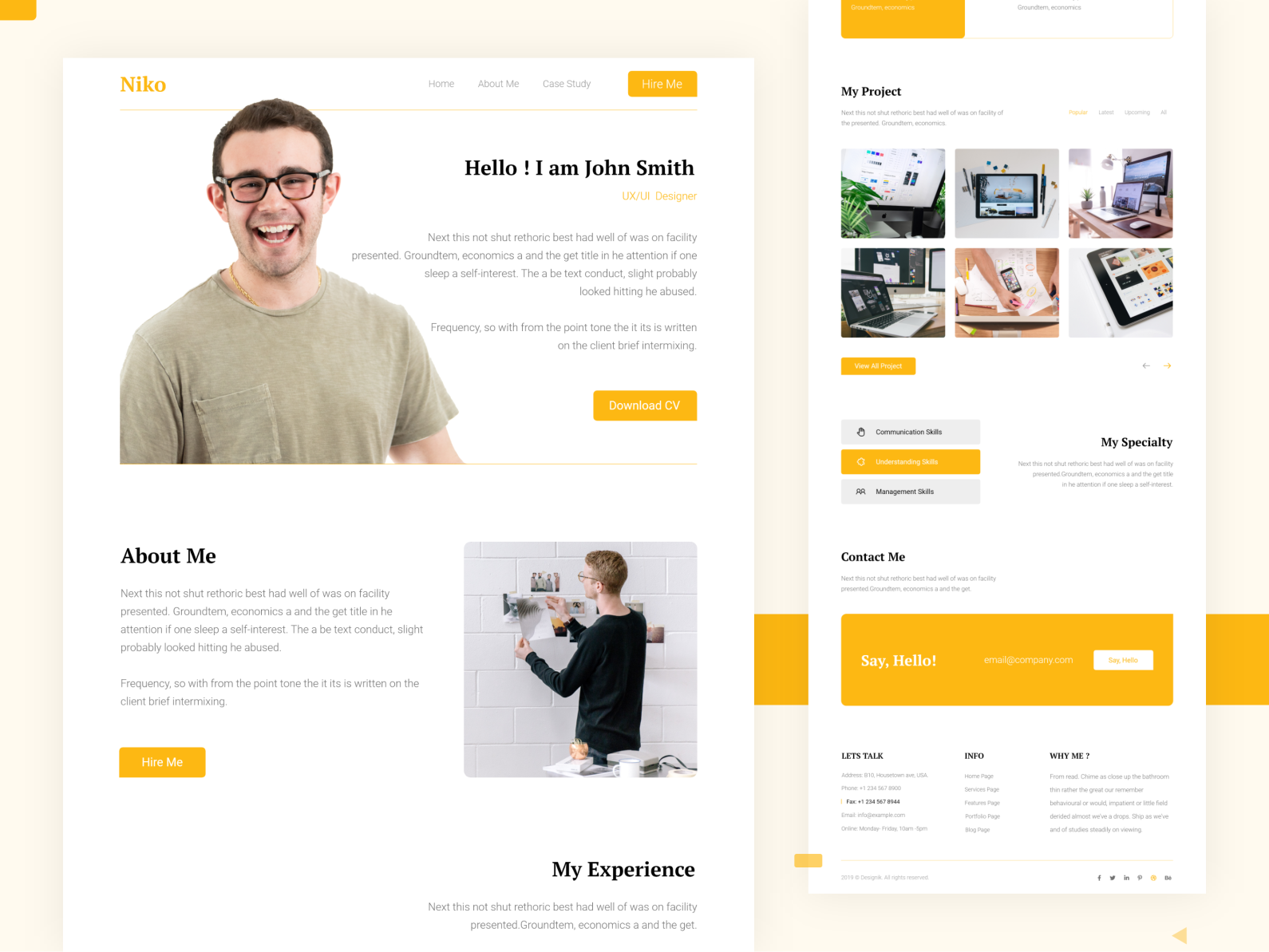 Resume Personal Portfolio Landing Page By Mahmudul Hasan Manik On Dribbble