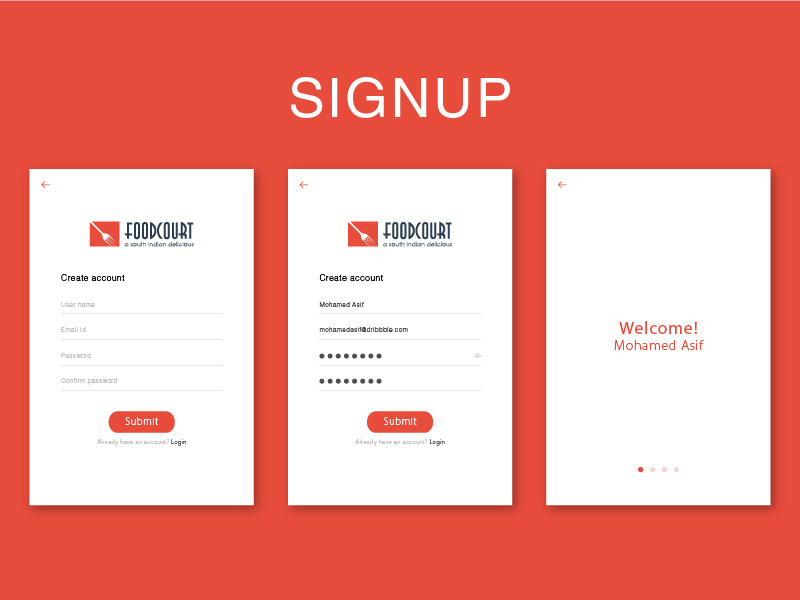 Signup screen by Mohammed Asif AH on Dribbble