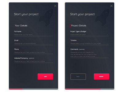 Ui 001 Start Your Project Form by Kadin Williams on Dribbble