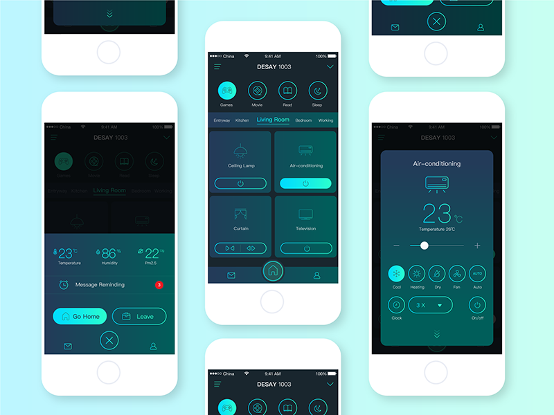 smart home app gui by CJW on Dribbble