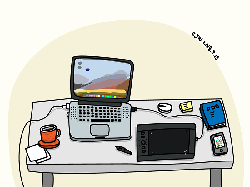 My desk by CJW on Dribbble
