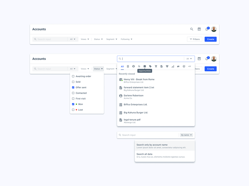 Subcategories Selection By Javier Mora On Dribbble