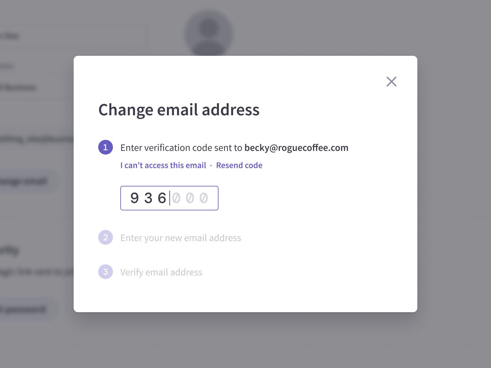 Change Email Modal by Kelvin O'Shea on Dribbble