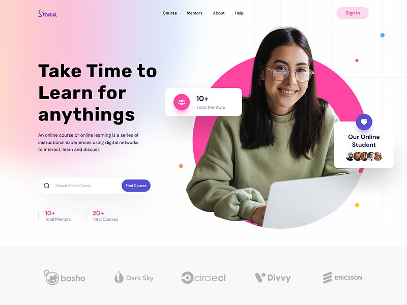 Sinau - Website Landing Page by Onky for 10am Studio on Dribbble