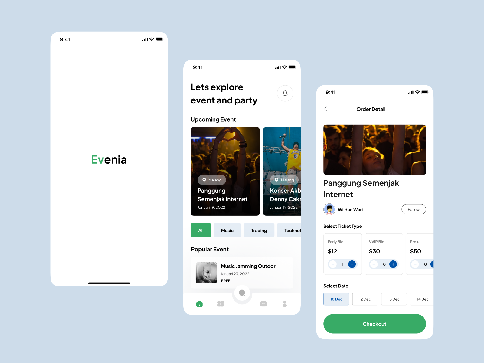 Evenia - Event App UI Kit by Onky for 10am Studio on Dribbble