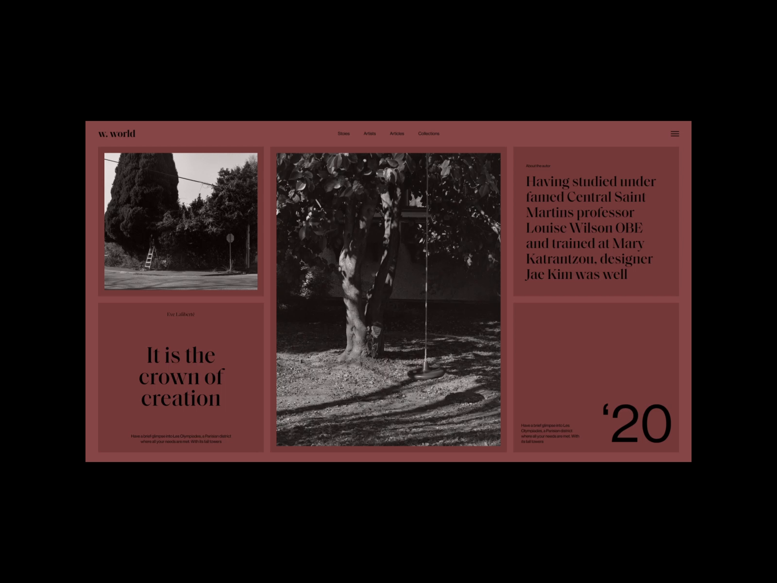 W. World | Article Page | Customised design by Ivan Gorbunov on Dribbble