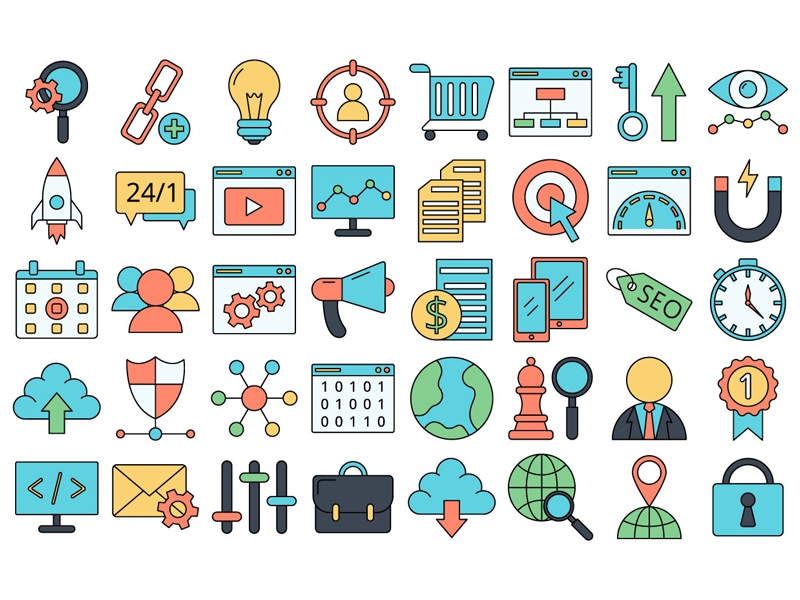40 Freebie SEO Icons by GraphicSurf.com on Dribbble