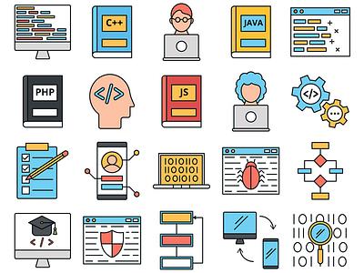 Programmers Vector Freebie Icon Set by GraphicSurf.com on Dribbble