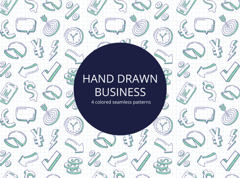 Hand Drawn Business Vector Seamless Pattern by GraphicSurf.com on Dribbble