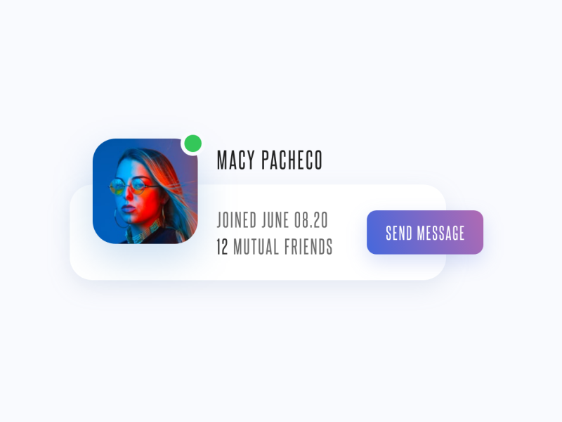 User Card by David Hubacek on Dribbble