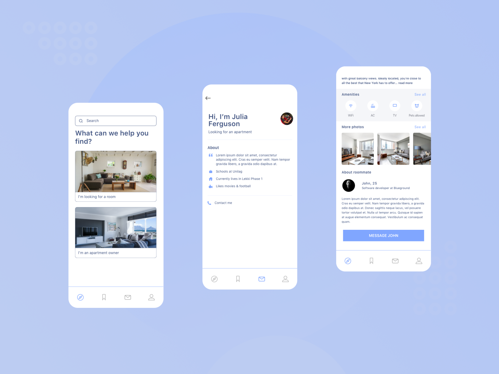 Find room / roomate app by Chukwuma Oyudo on Dribbble