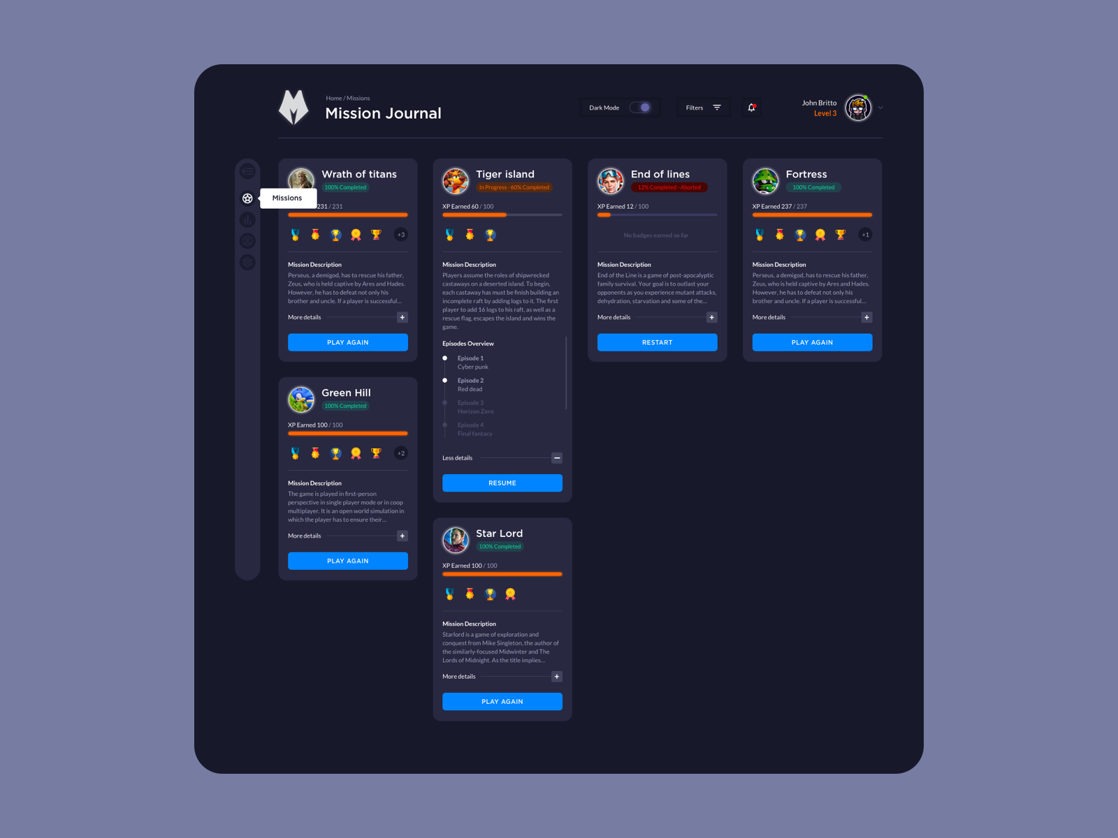 Gamer dashboard by Kevin Paul on Dribbble