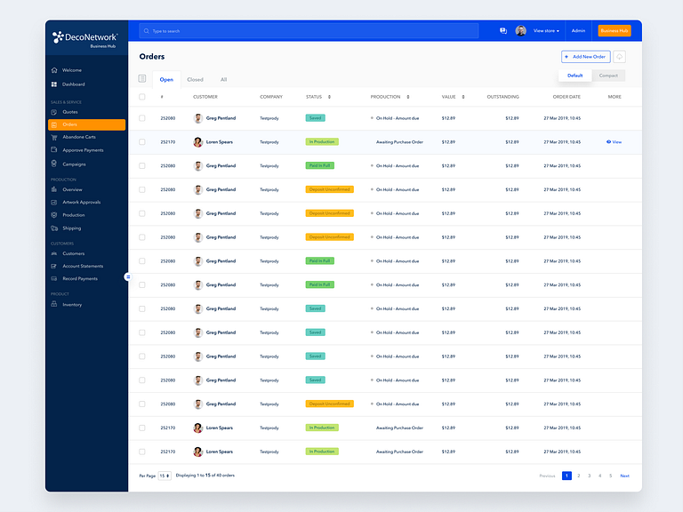 Deconetwork - Orders Page by Bagus Fikri for Fikri Studio - SaaS UI/UX ...