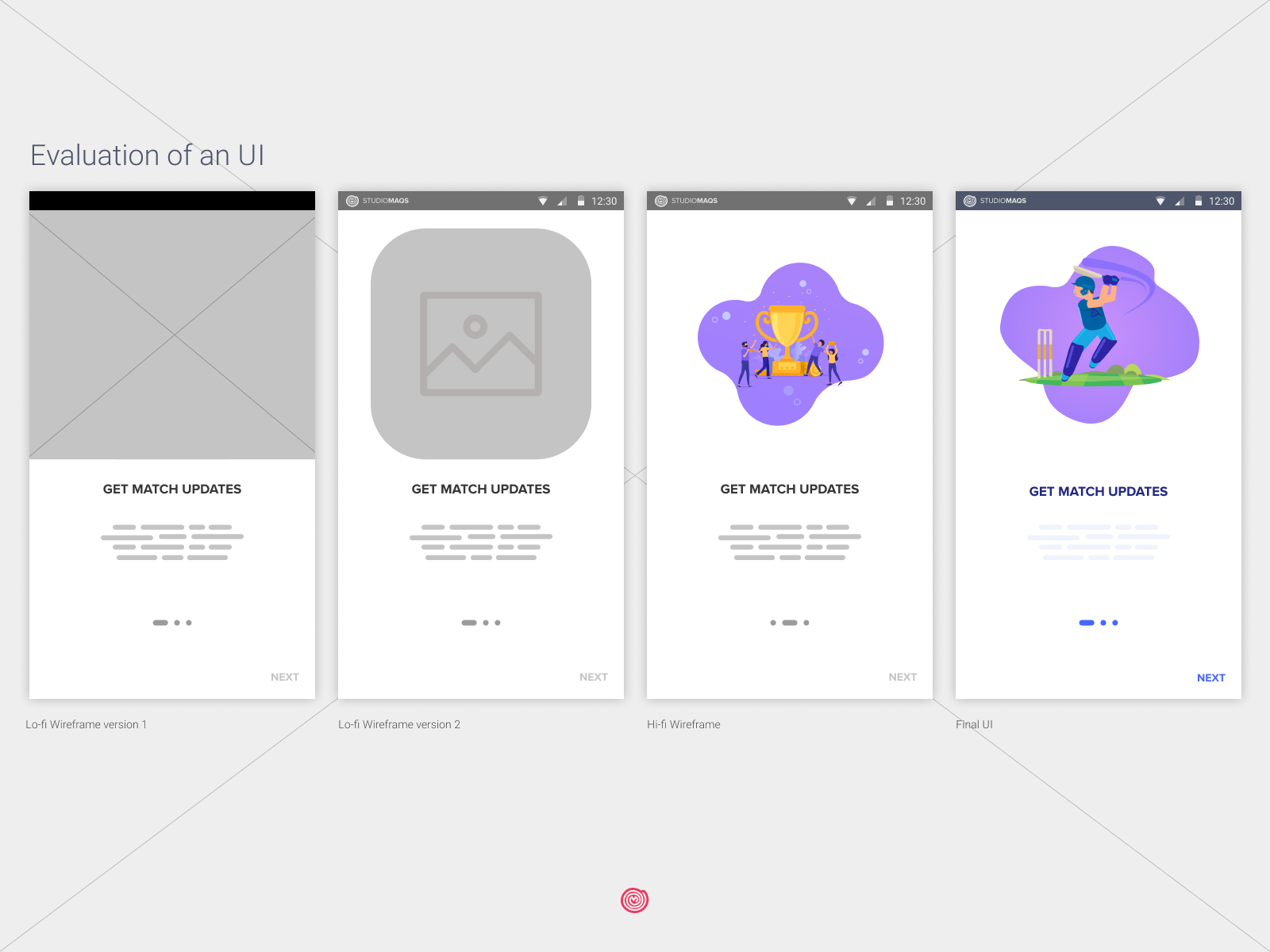 Evaluation of an UI by studiomaqs on Dribbble