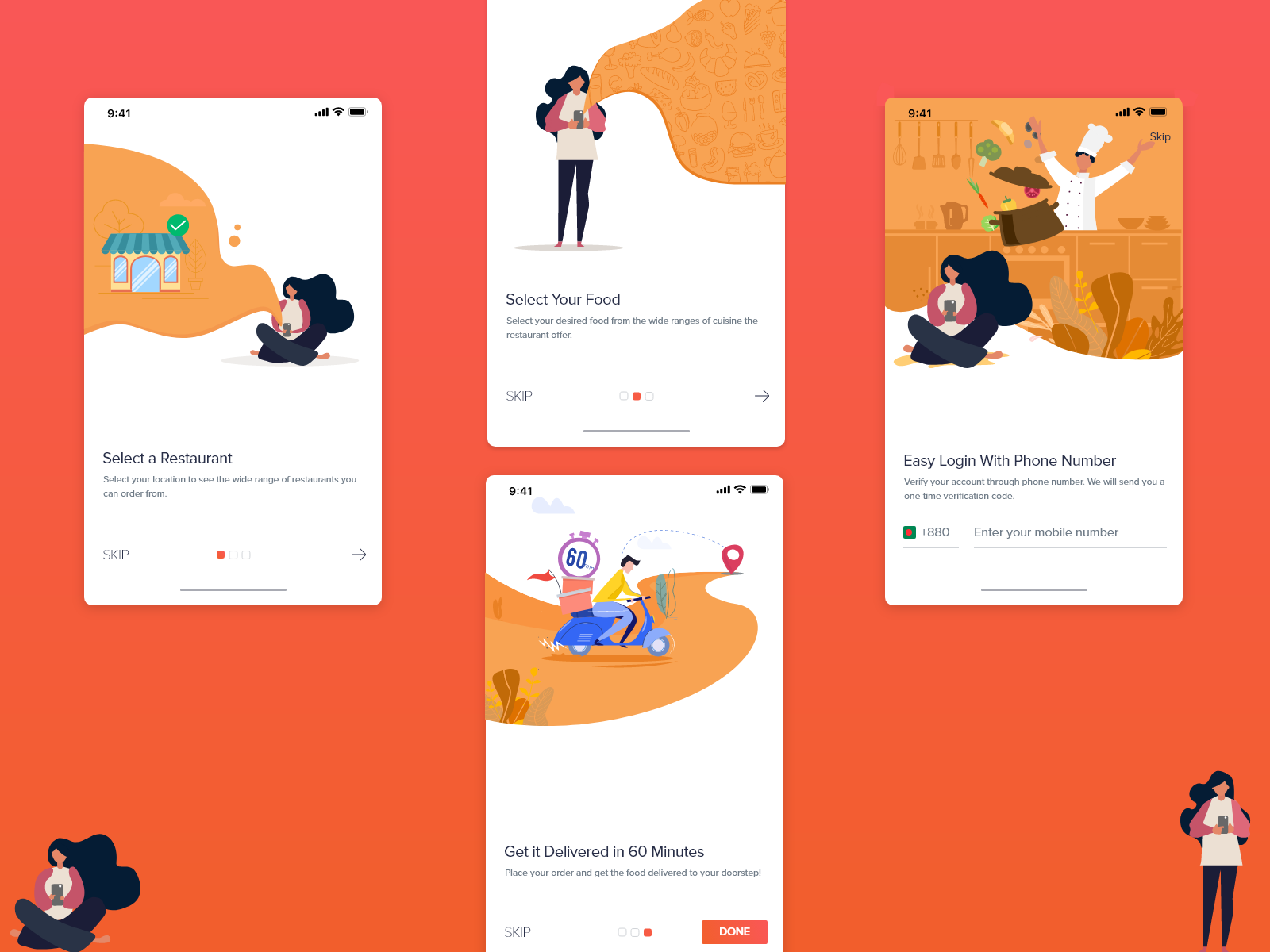 HungryNaki app On boarding Screens by studiomaqs on Dribbble