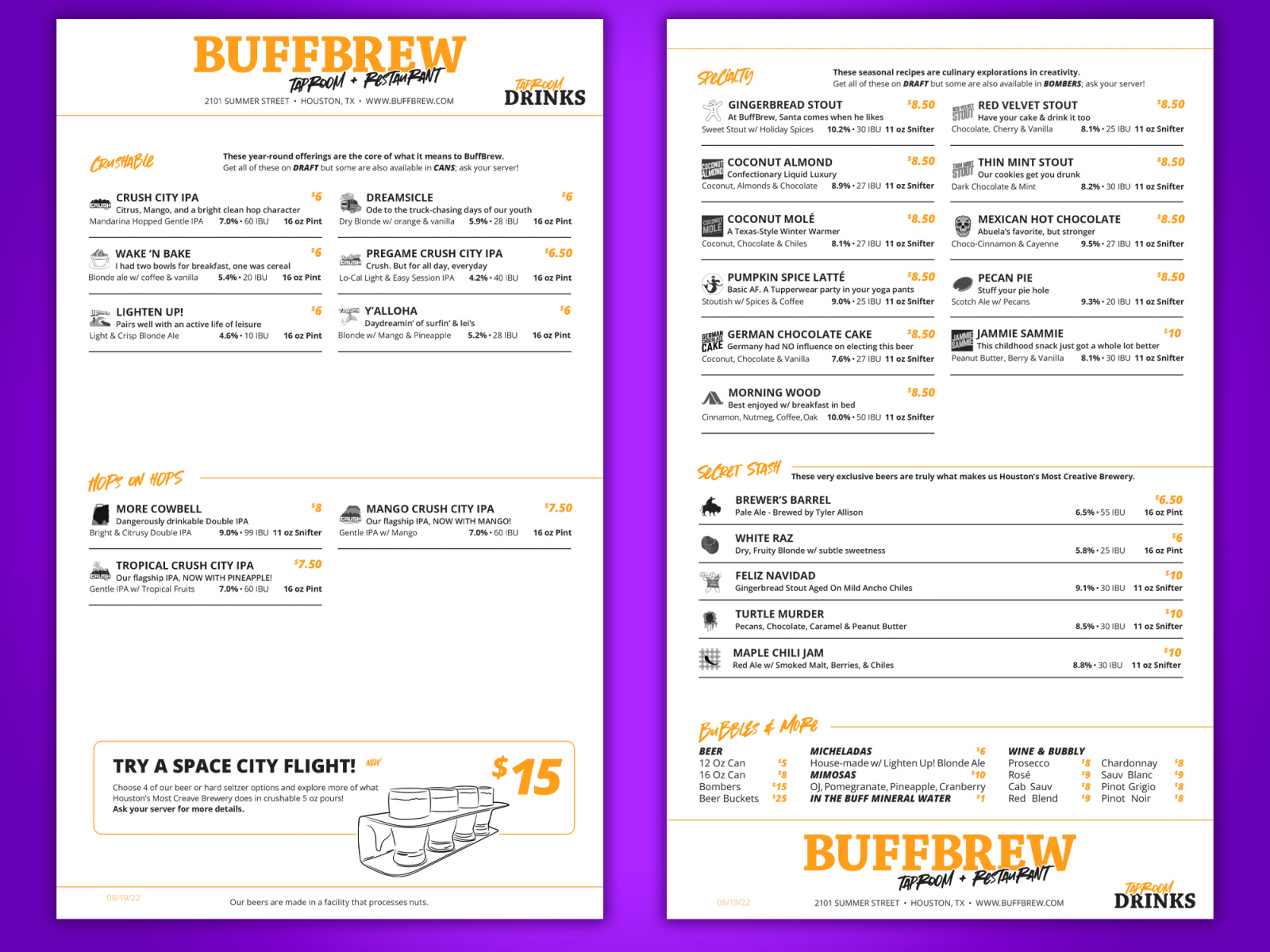 BuffBrew Taproom Drink Menu by Thomas A. Wilson on Dribbble