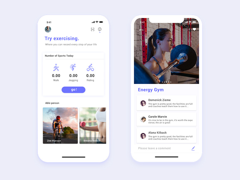 Fitness user Interface by YongQiZhang on Dribbble